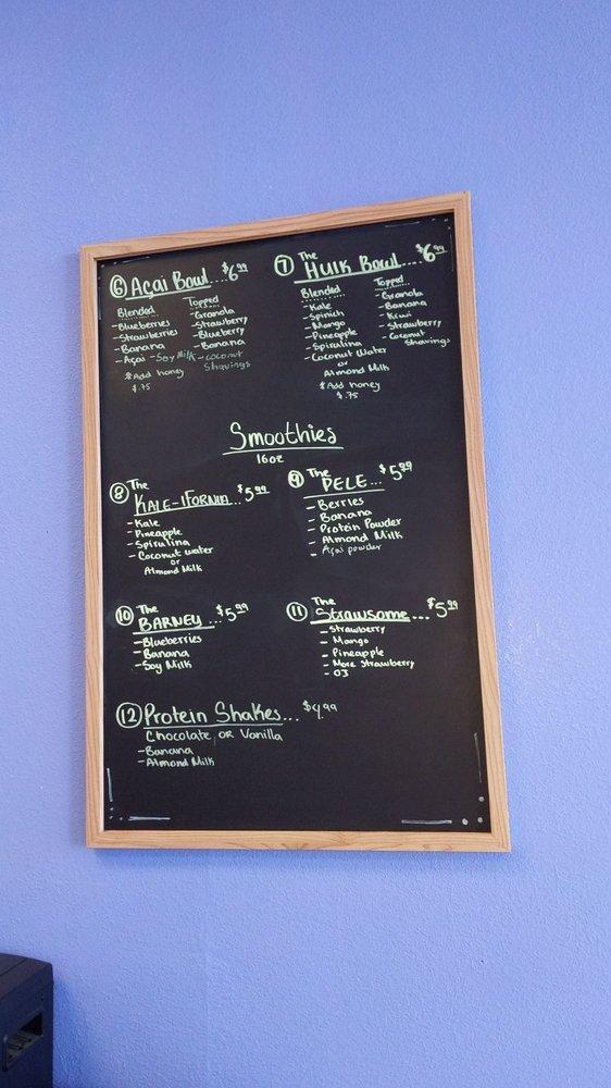 Menu at Brain Freeze, Salinas