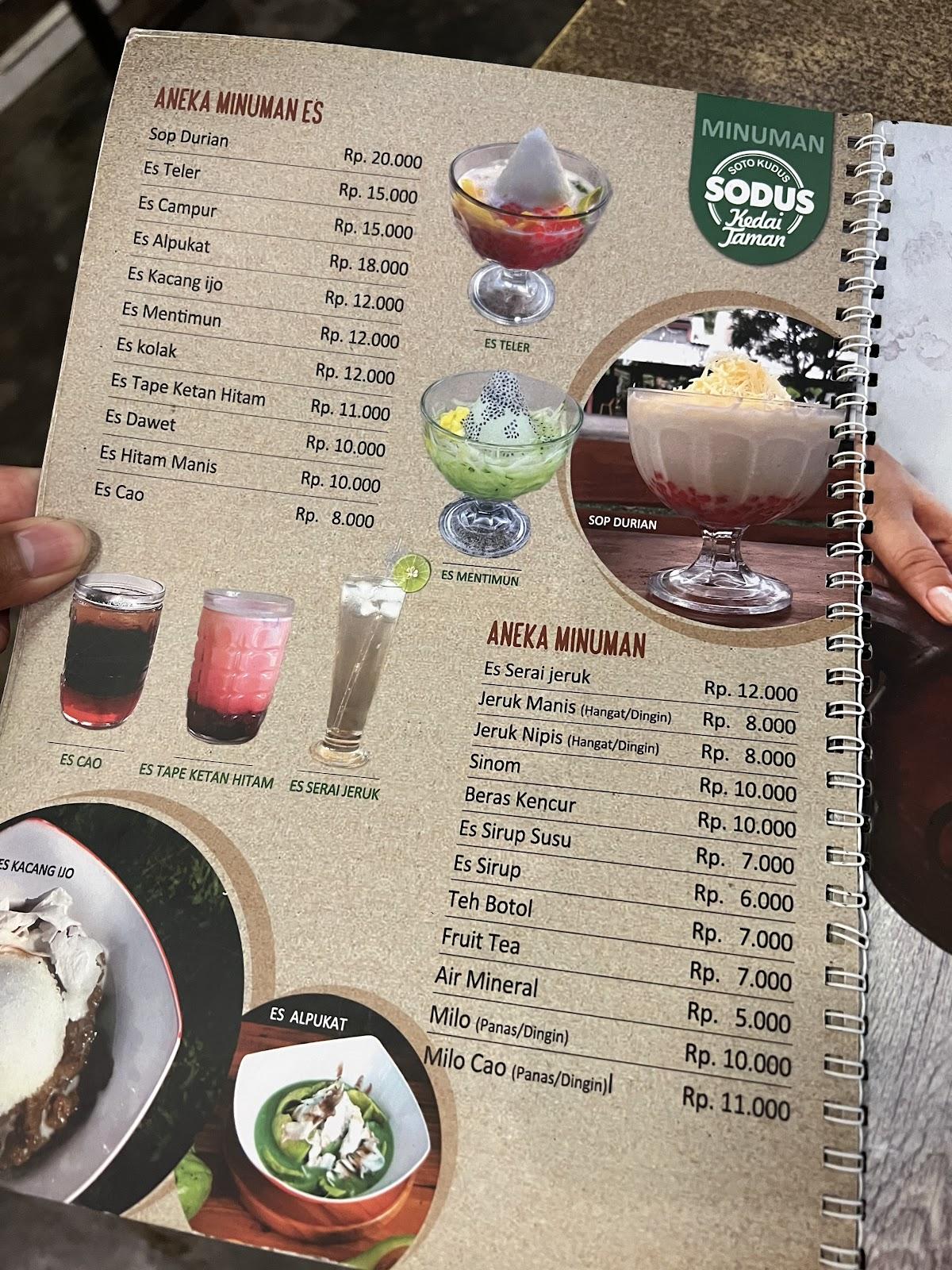 Carta del restaurante SODUS - Soto Kudus Kedai Taman, Surabaya