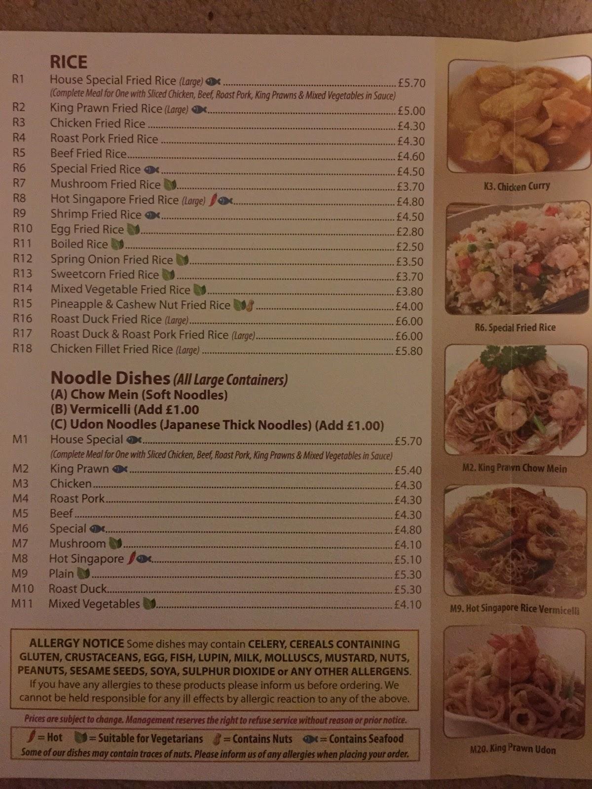 Menu at The Mandarin restaurant, Stowmarket, Stowmarket Rd