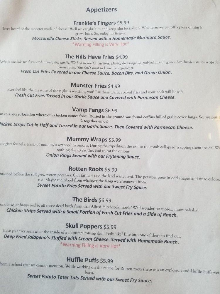 Menu at Little Shop of Burgers restaurant, Casper