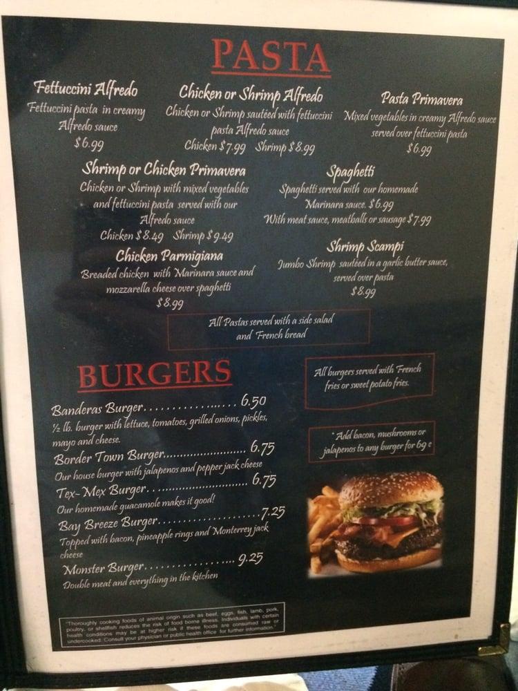 Menu at Banderas steakhouse, El Dorado, 200 W 10th St