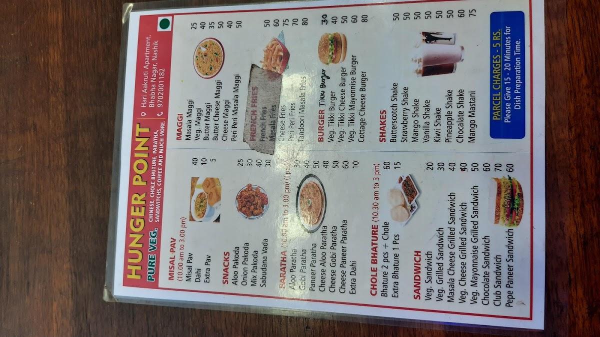 Menu at HUNGER POINT, Nashik