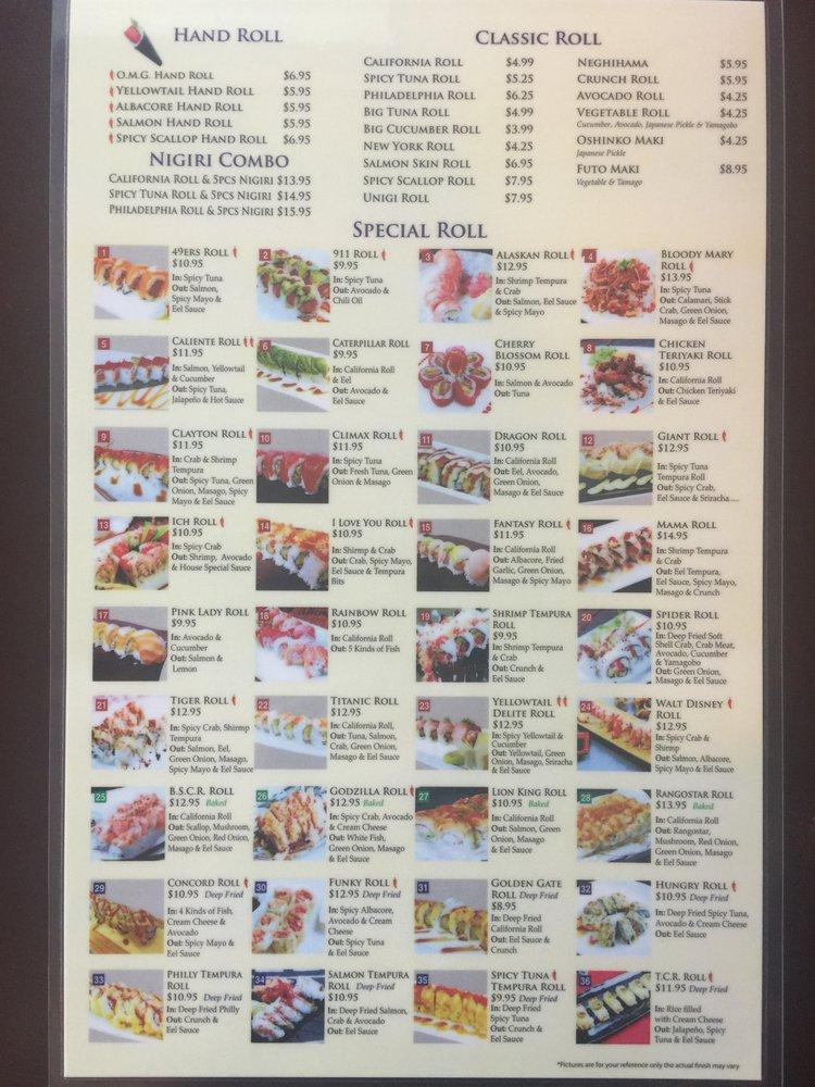 Menu at Mama Sushi & Bowl restaurant, Concord
