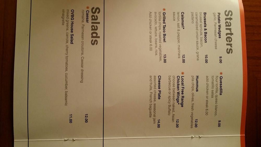 Menu at Ocean View Bar & Grill, Del Mar