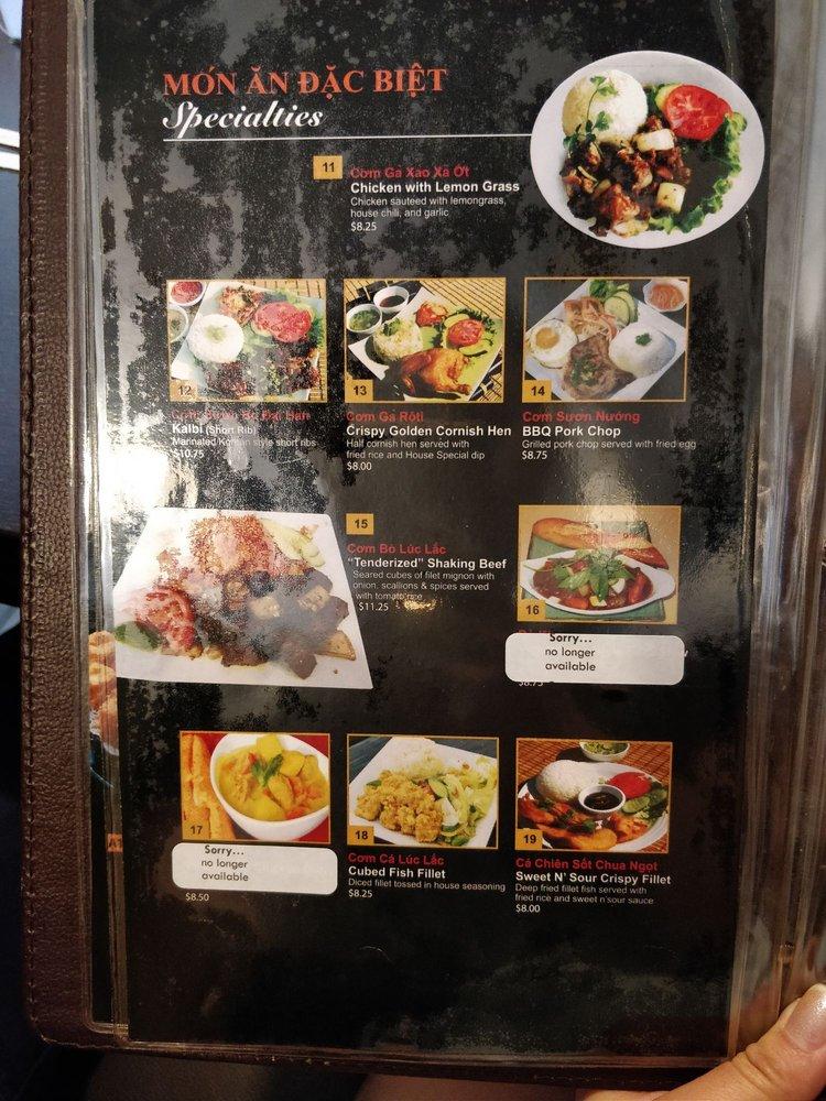Menu at Simply Pho Noodle House restaurant, Orange