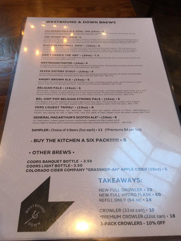 Menu at The Buffalo Restaurant & Bar, Idaho Springs