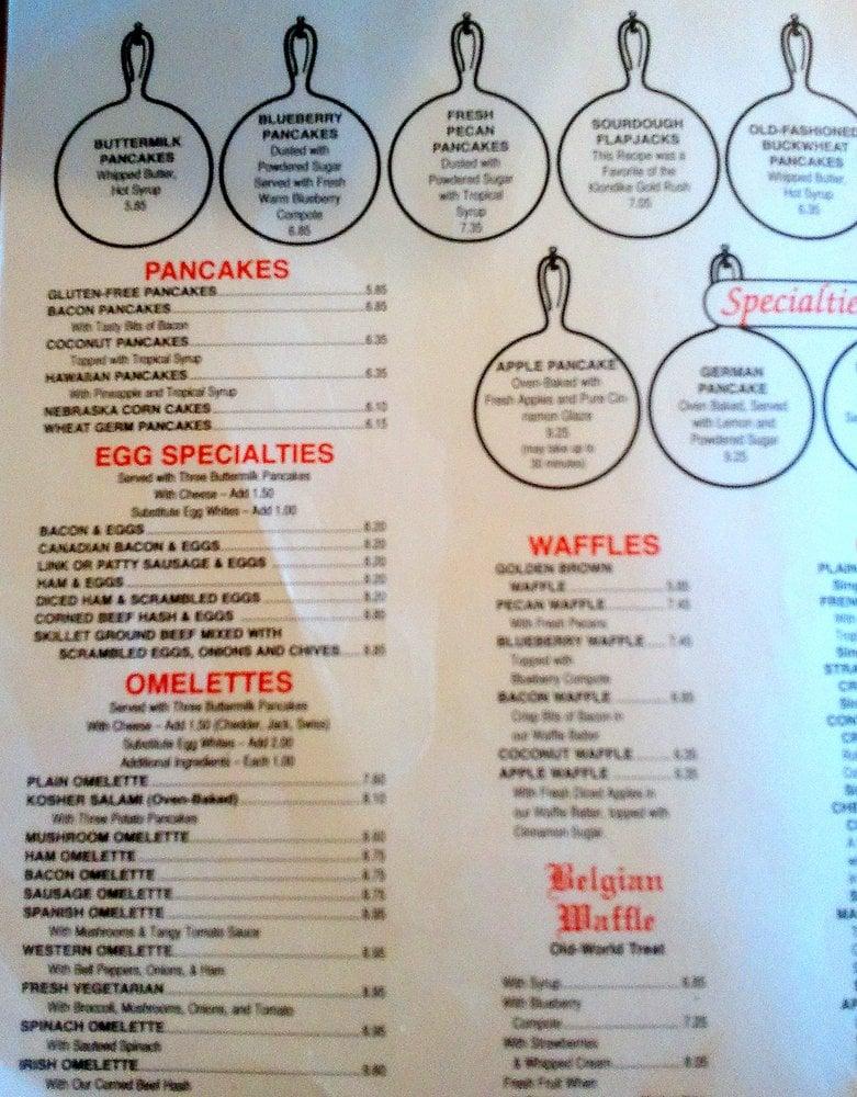 Menu at The Original Pancake House restaurant, Anaheim, E Lincoln Ave