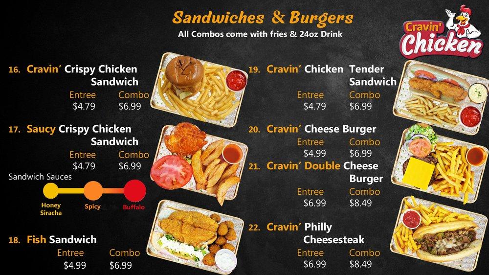 Menu at Cravin' Chicken restaurant, Eustis