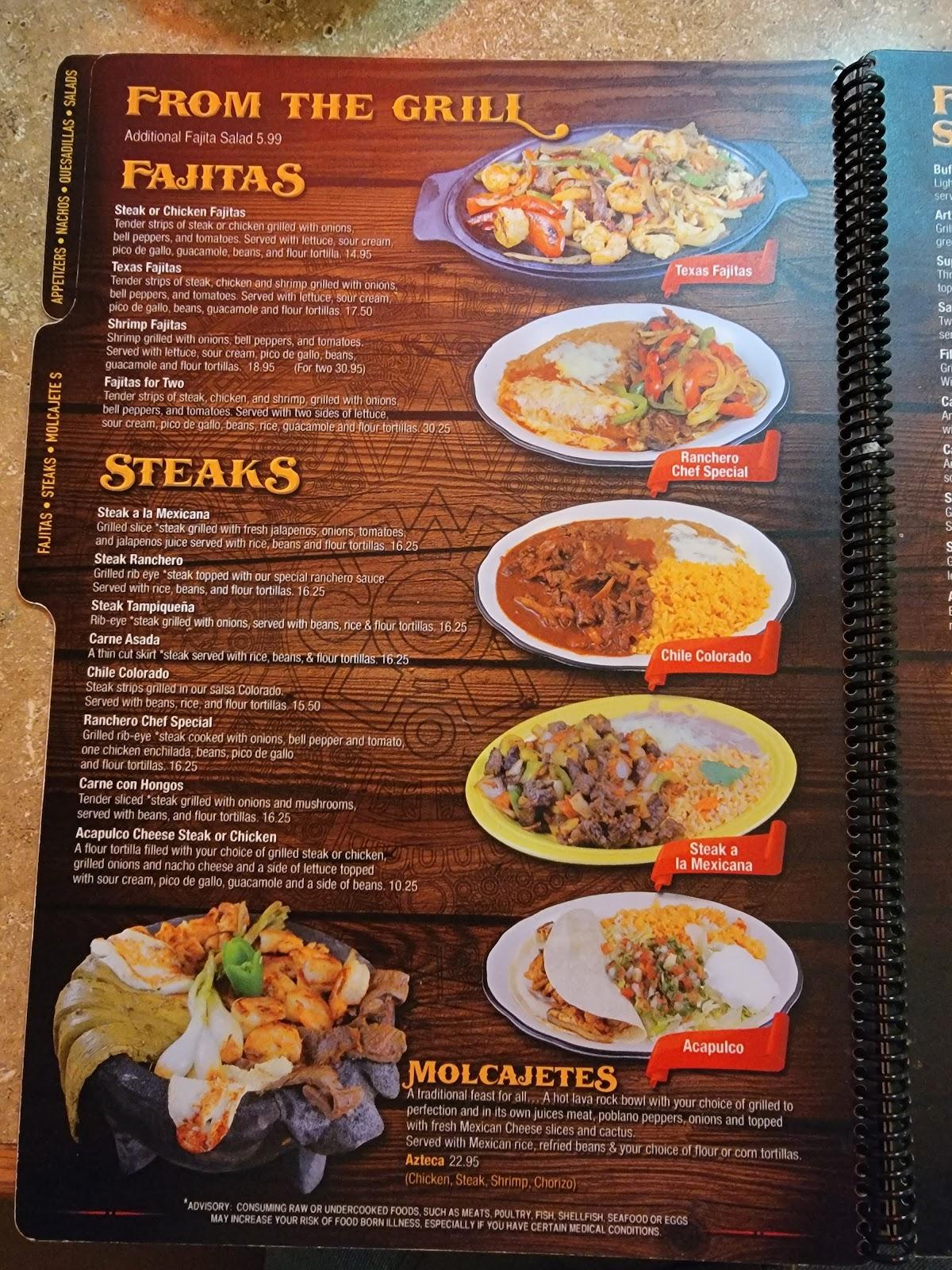 Menu at El Ranchero Mexican Restaurant, Newnan