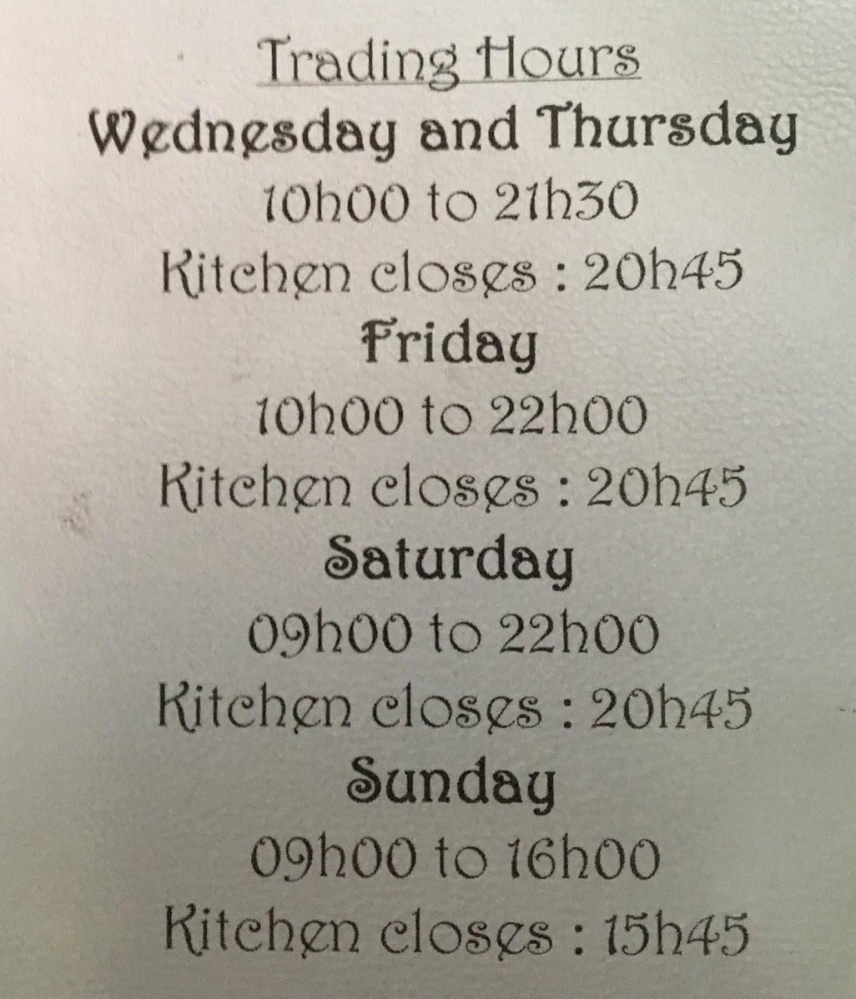 Menu at Quarterdeck Restaurant, Deneysville