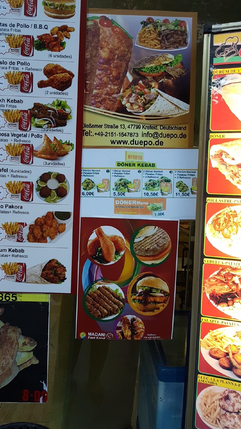Menu at IQRA DONER KEBAB restaurant, Barcelona, Carrer de Joan Güell