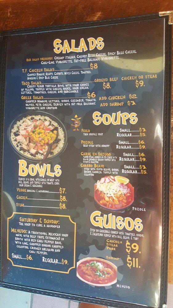 Menu at Taco Factory Sports Bar and Grill, Ada, Cradduck Rd