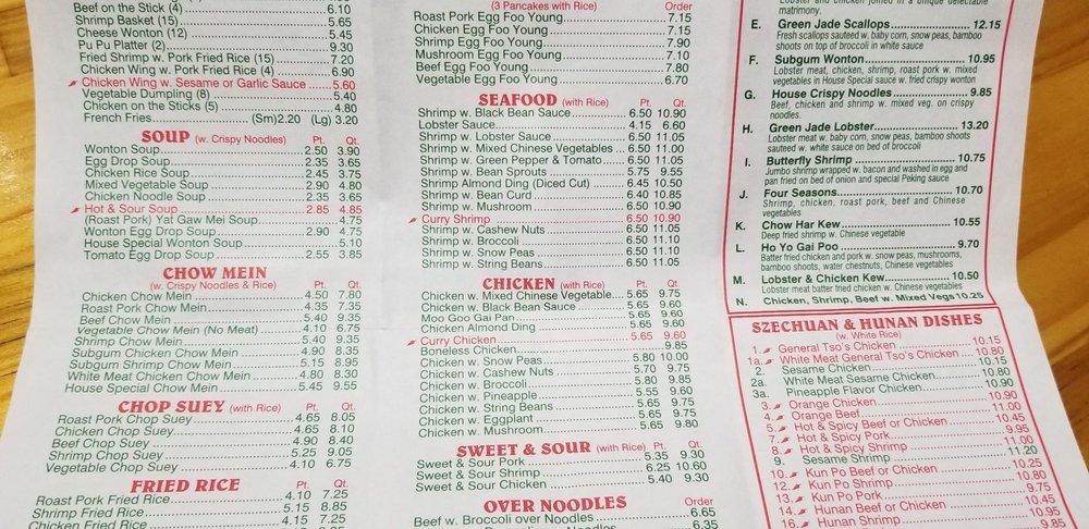 Menu at Wing Wah Kitchen restaurant, Terryville