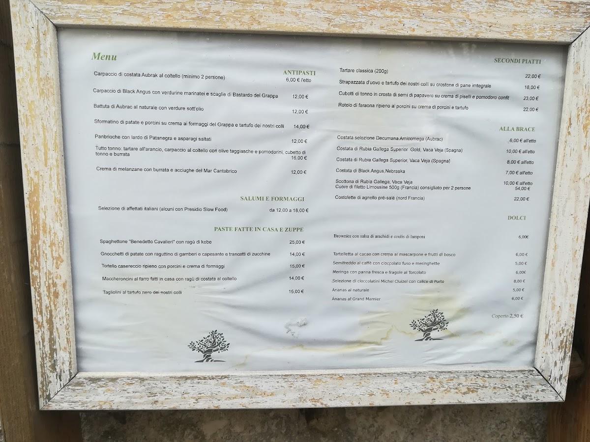 Menu da Antica Trattoria all'Alpino da Enrico ristorante, Pove del Grappa