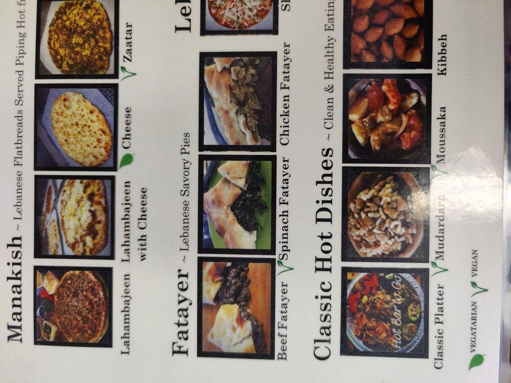 Menu at Lebanese Bakery, Richmond
