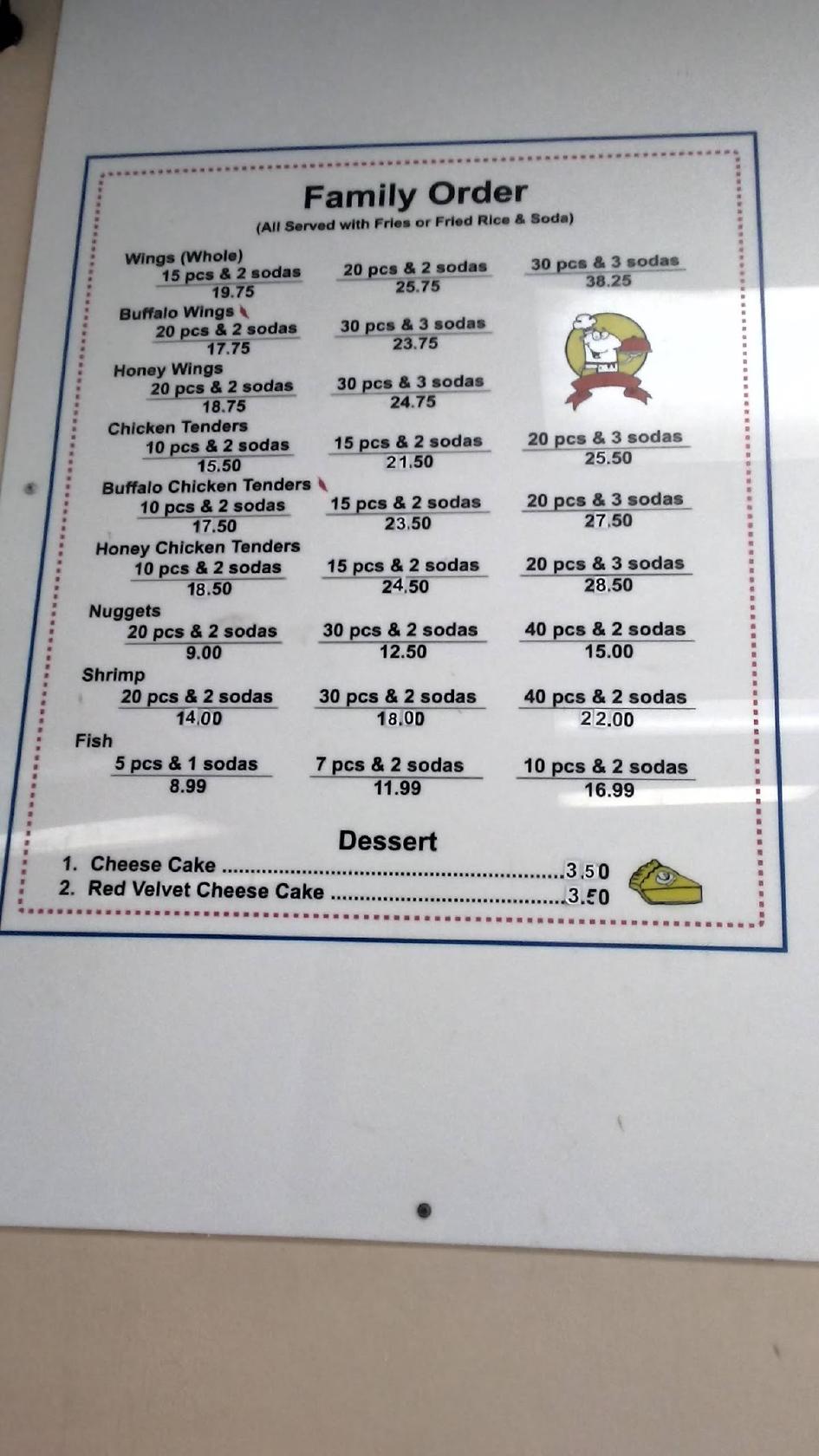 Menu at Scott Chinese Food restaurant, Houston