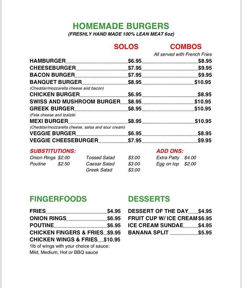 Menu at Kos Cafe & Restaurant, Toronto, Bathurst St