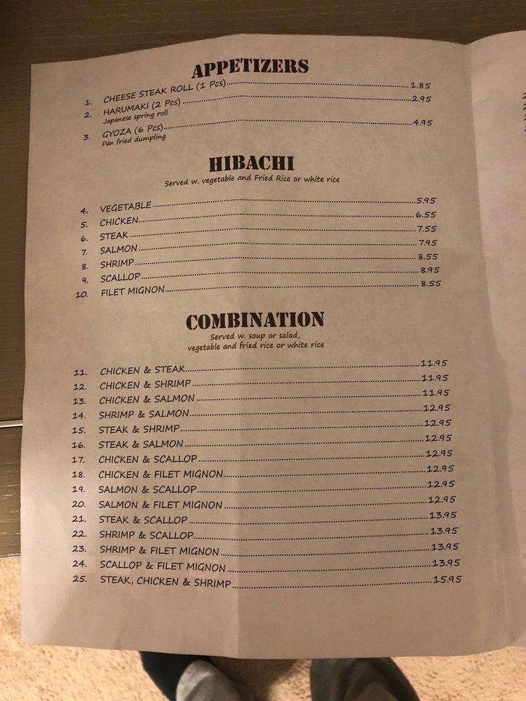 Menu at Osaka Japanese Express restaurant, Jamestown, W Wendover Ave ...