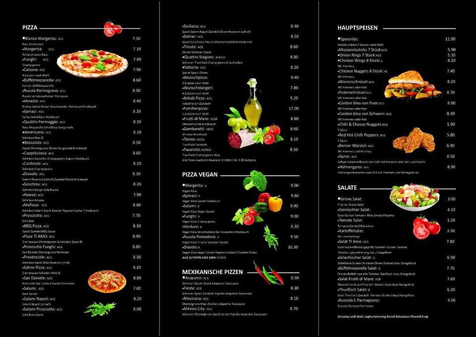 Menu at Pizzeria-Cafe Ti Amo, Gratwein