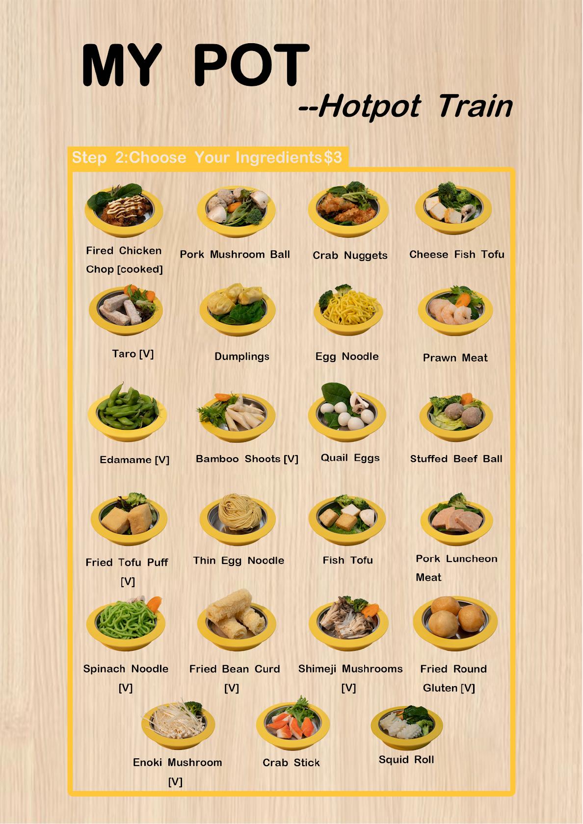 Menu at MyPot restaurant, Hobart
