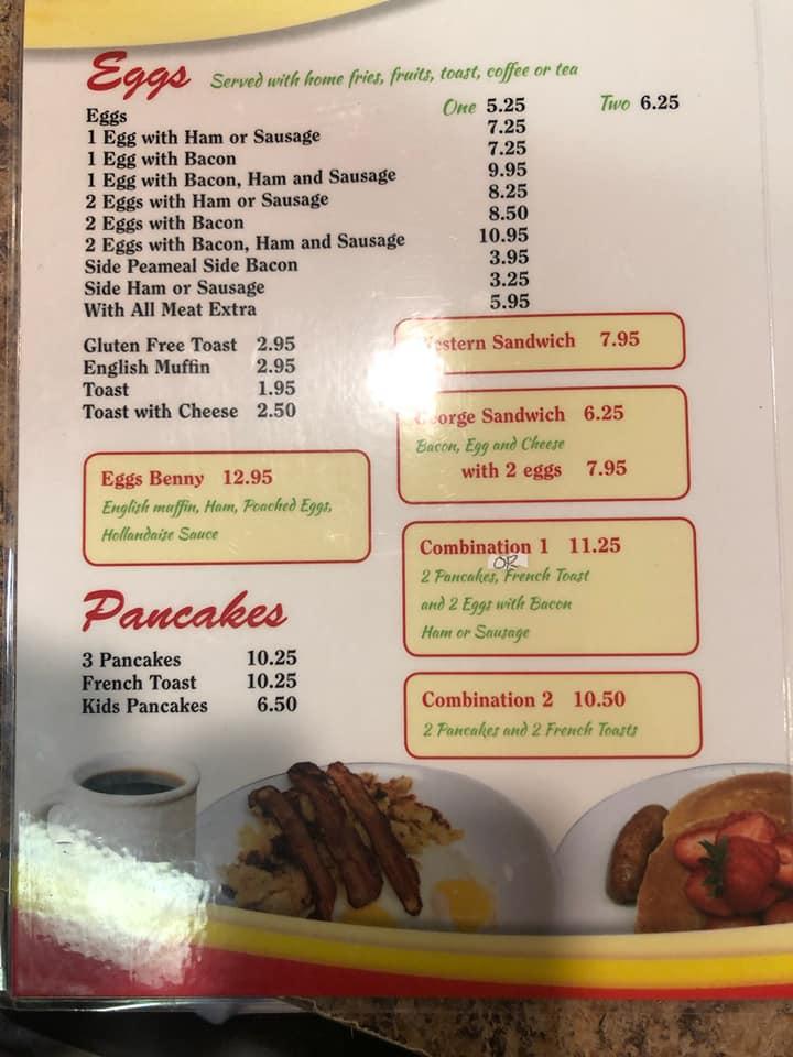 Menu at Yefsi Restaurant, Iroquois