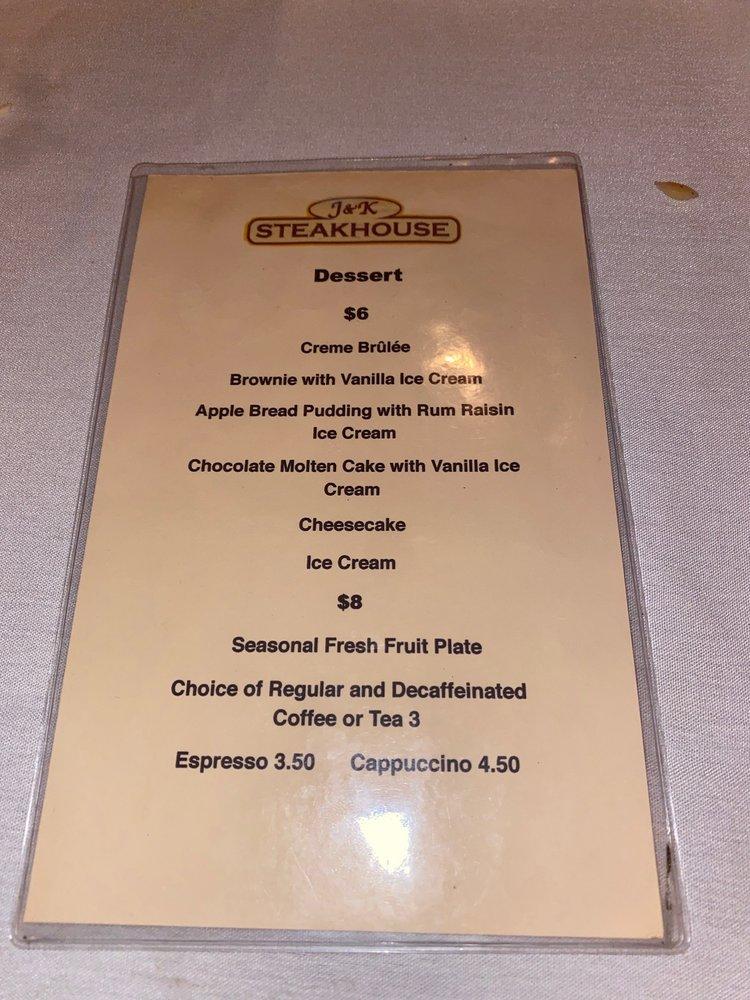 Menu at J&K Steakhouse, Morristown