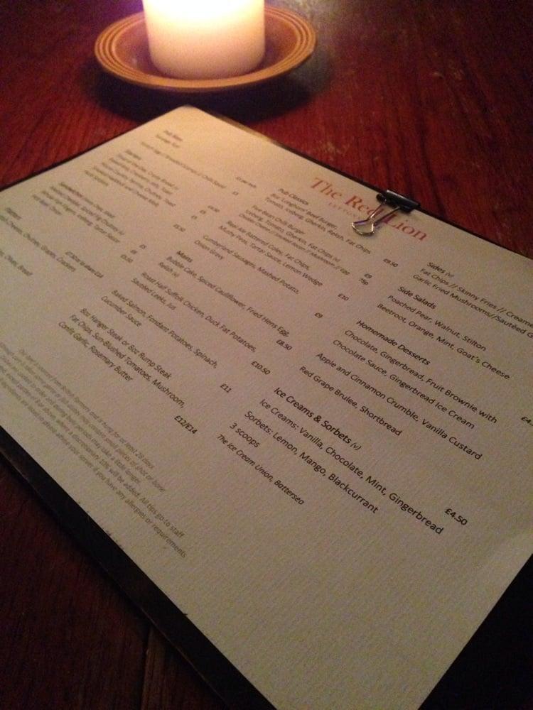 Menu at The Red Lion pub & bar, London, 640 High Rd Leytonstone