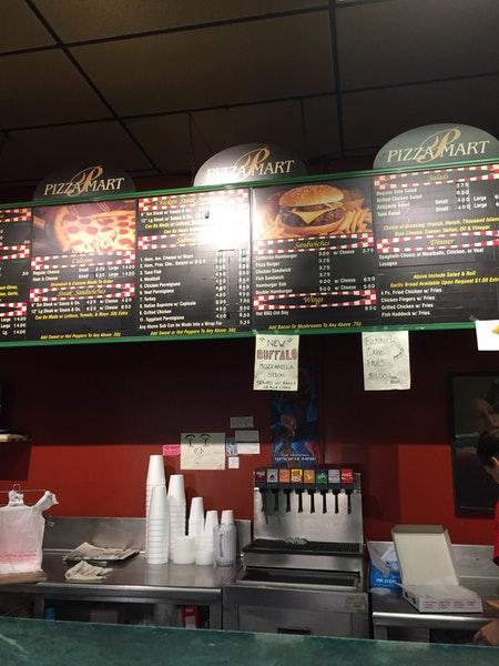 Menu at Pizza Mart pizzeria, Allentown, 539 Hamilton St