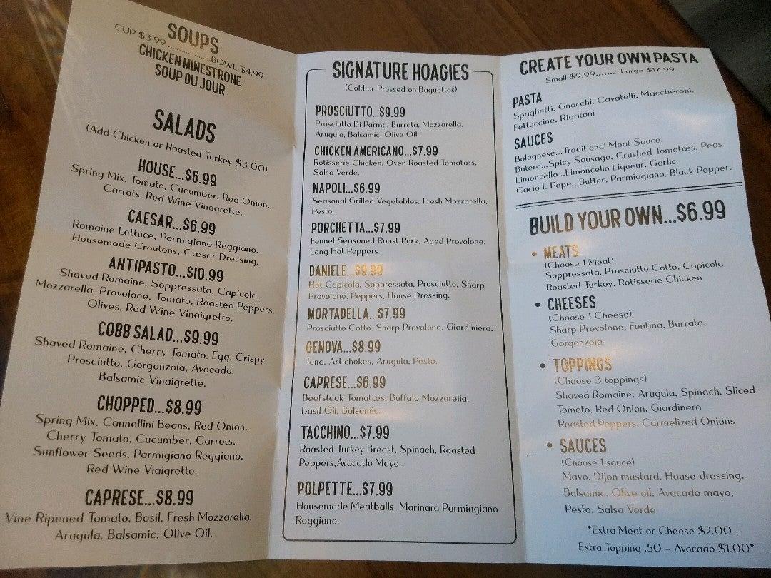 Menu at Suraci's Italian Cafe, Forty Fort