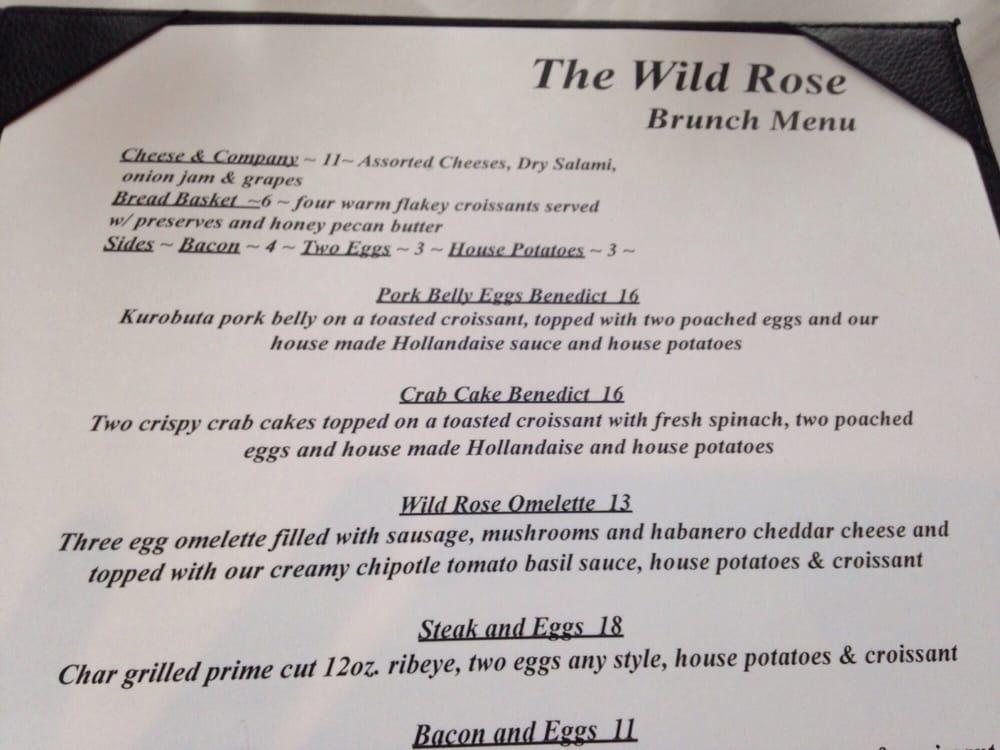 Menu at The Wild Rose pub & bar, South Jordan