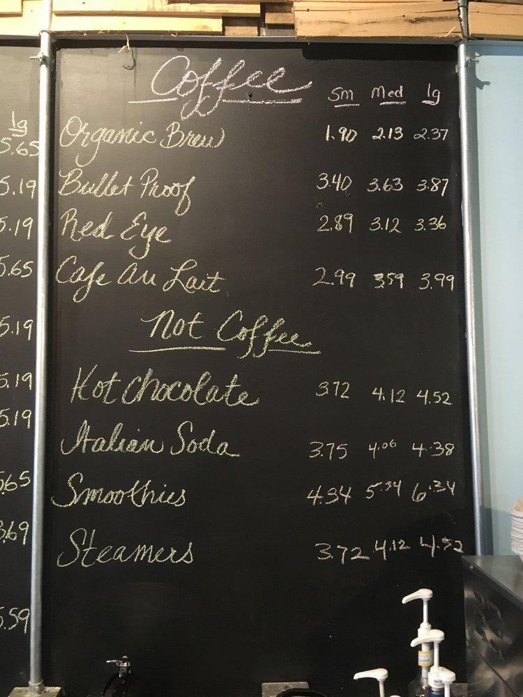 Menu at Two Rivers Coffee Roaster cafe, Portage