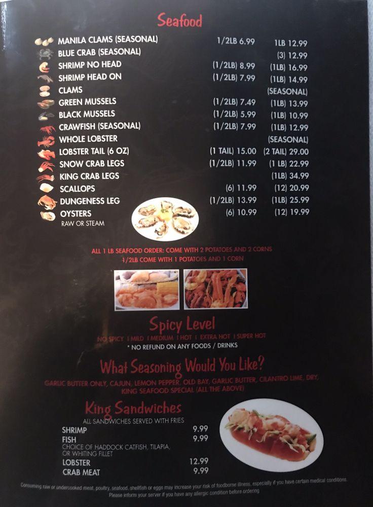 Menu at King Seafood Restaurant, Mattydale