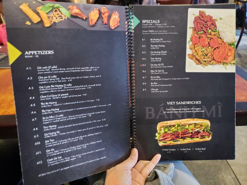Menu at Pho Dat Thanh restaurant, Towson