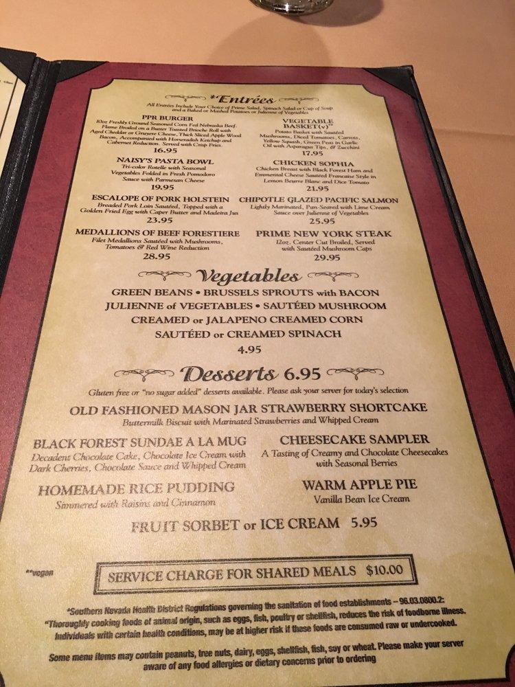 Menu at Primarily Prime Rib steakhouse, Las Vegas, Las Vegas Blvd S