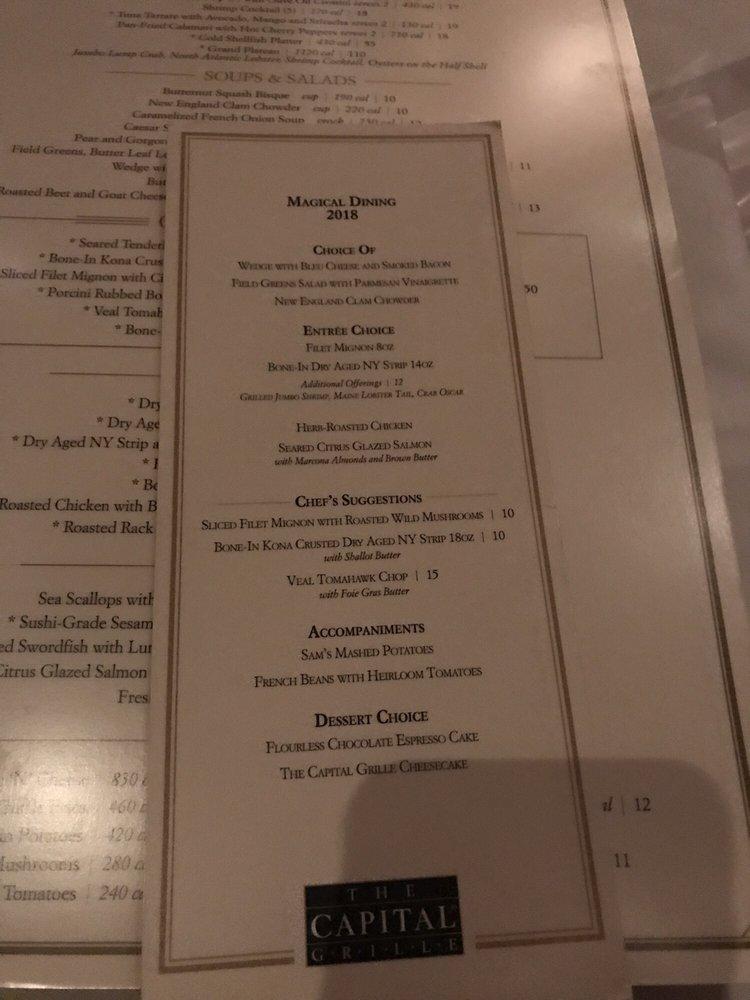 Menu at The Capital Grille pub & bar, Orlando, Conroy Rd A146