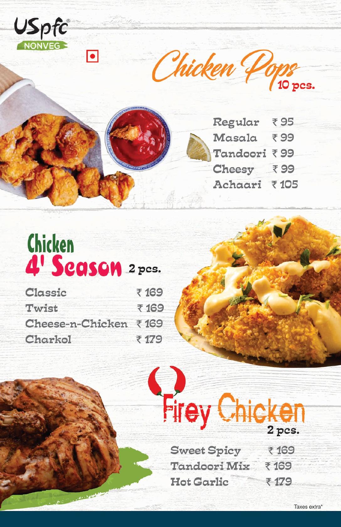 Menu at USPFC ( US Pizza and Fried Chicken ), Deoria