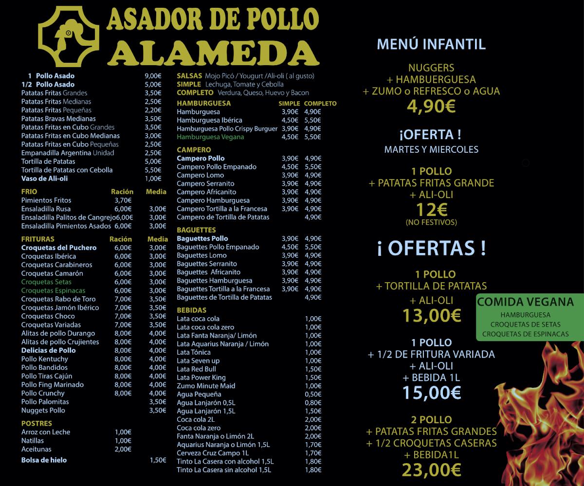 Carta de Asador de Pollo Alameda San Roque, San Roque