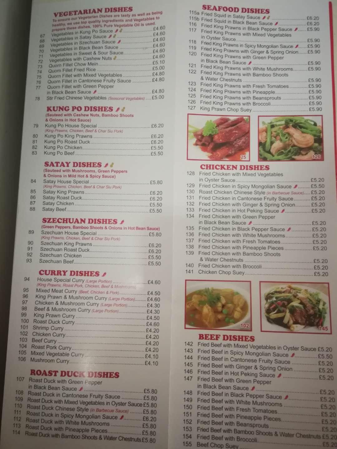 Menu at Food Paradise fast food, Cannock
