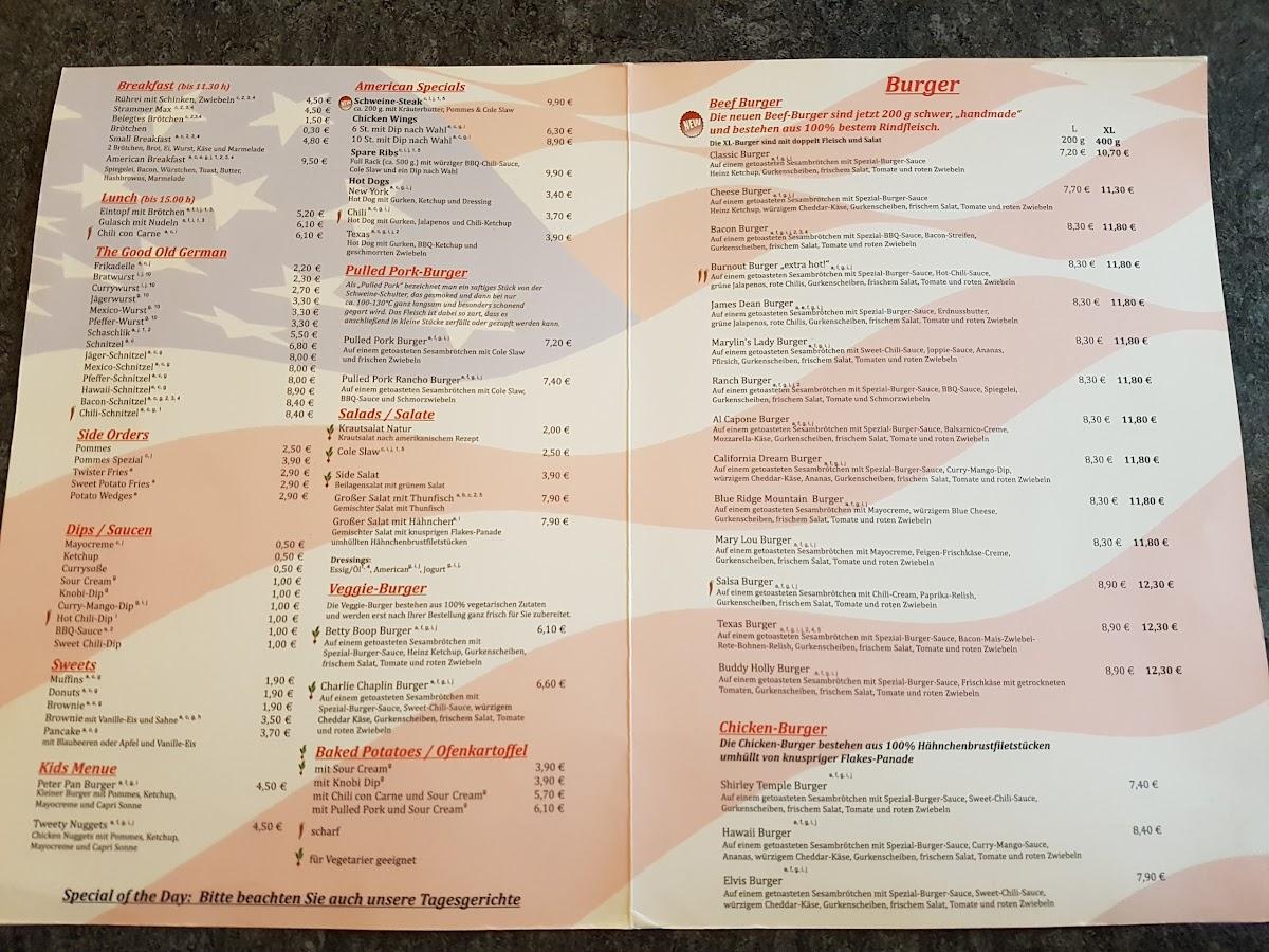 Speisekarte von Franky's Diner restaurant, Bochum, Harpener Feld 9