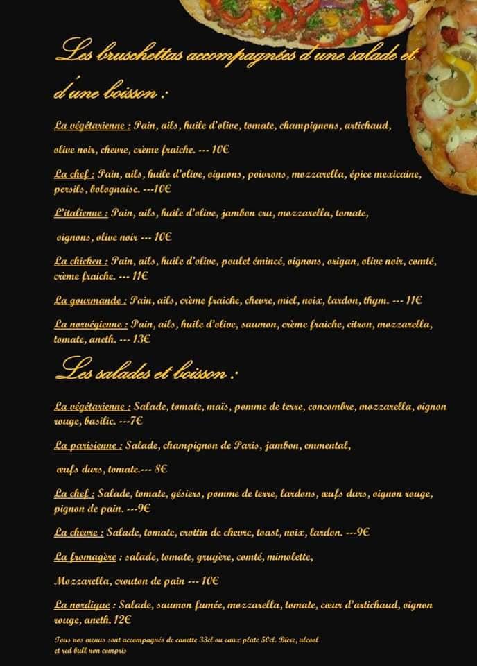 Menu at La Pizza Maison pizzeria, Monthiers