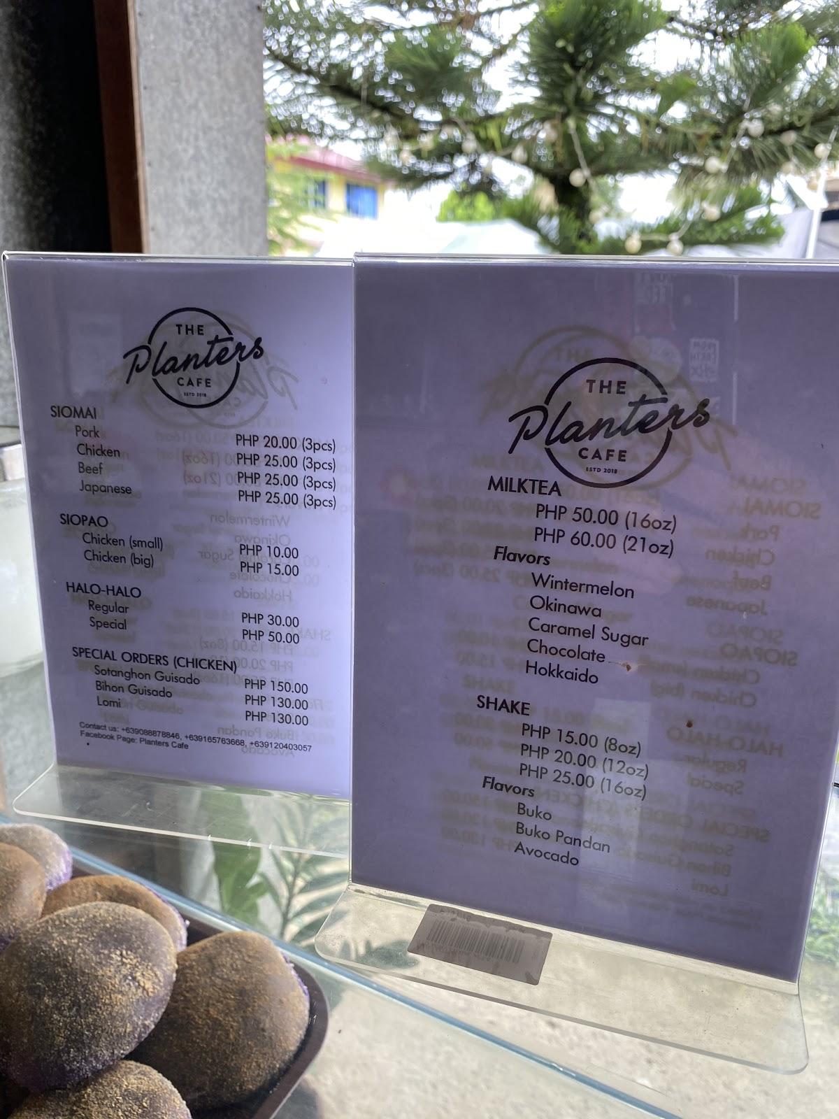 Carta de Planters Cafe, Filipinas