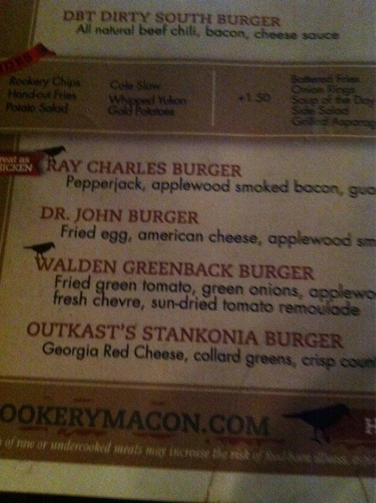 Menu at Rookery pub & bar, Macon