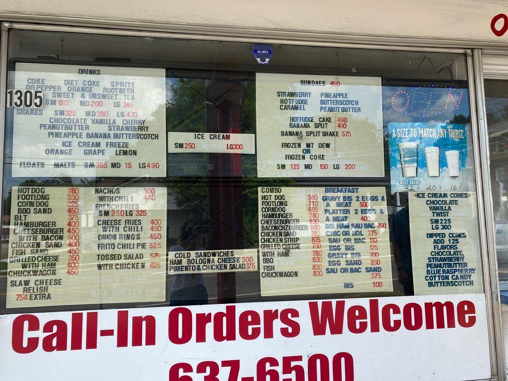 Menu at The Original Freezo restaurant, Knoxville