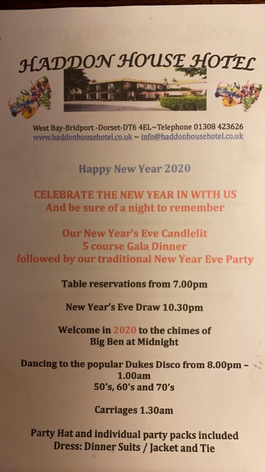 Menu at Haddon House Hotel pub & bar, Bridport