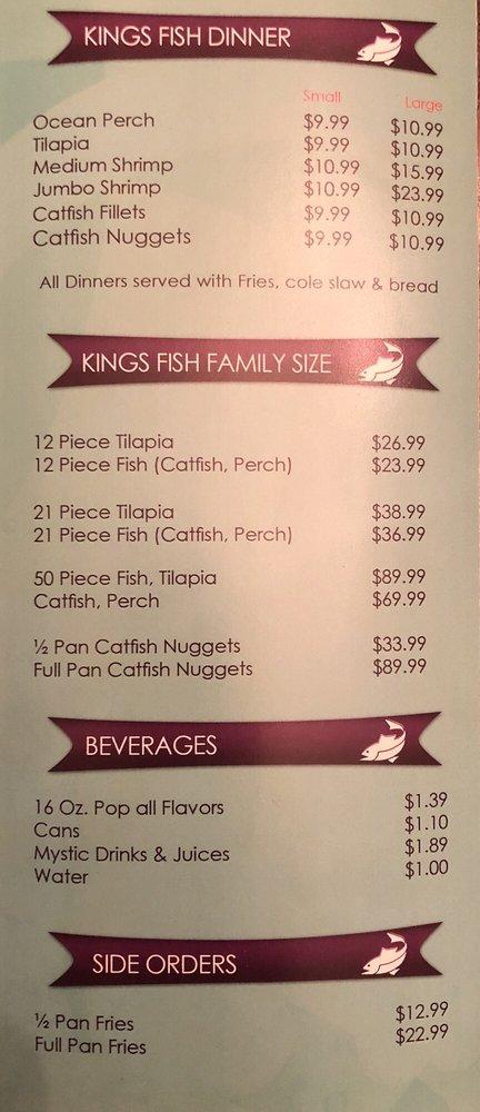 Menu at King Fish & Wings restaurant, Joliet