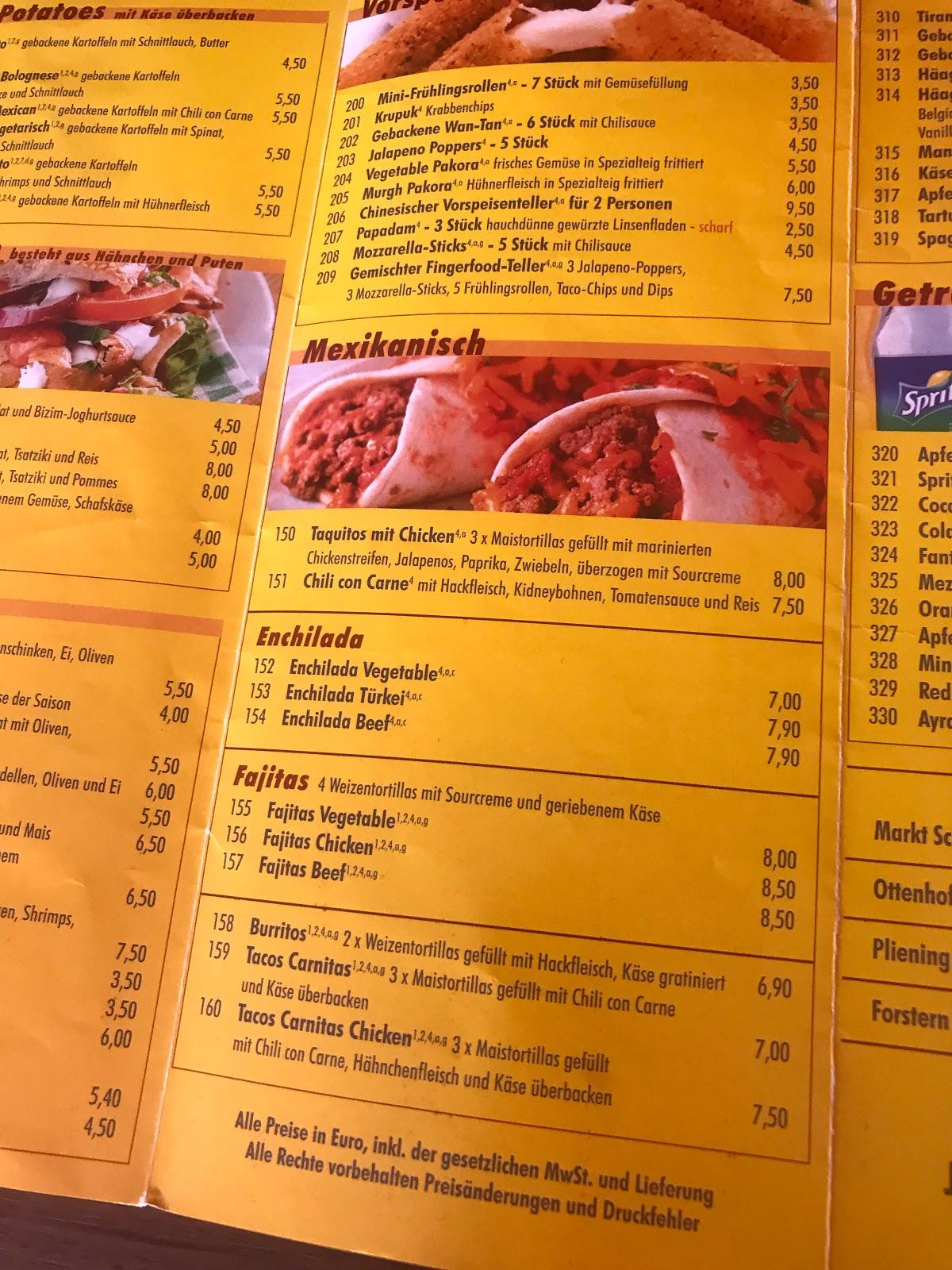 Speisekarte von Rialto Pizza & Döner, Markt Schwaben