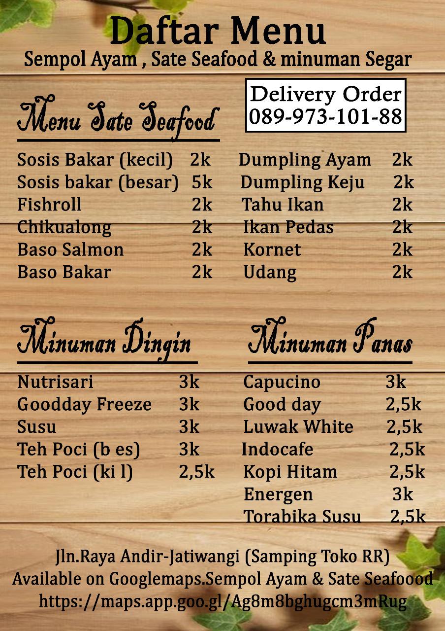 Menu at BENGKEL PERUT restaurant, Andir