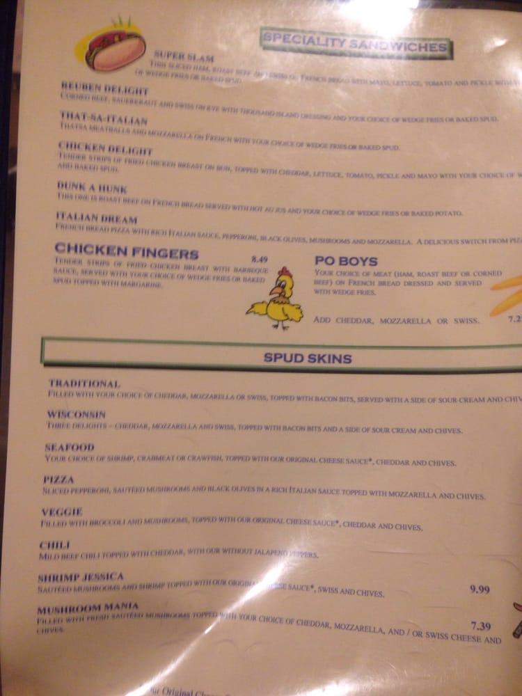 Menu at Spudly's Super Spuds restaurant, Metairie