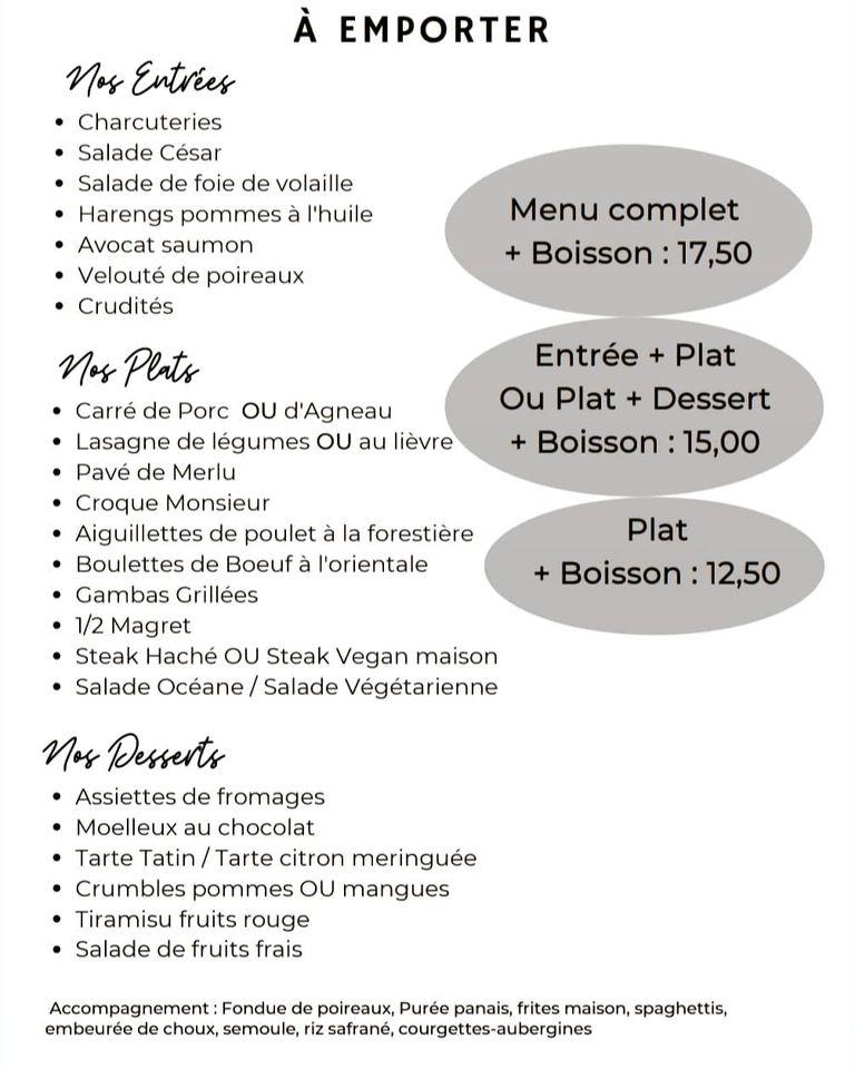 Menu at CHEZ CAMILLE restaurant, Orsay
