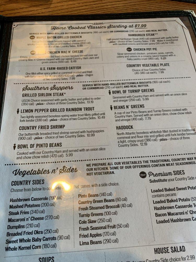 Menu at Cracker Barrel Old Country Store, Port Charlotte
